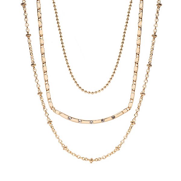 LC Lauren Conrad 3 Row Chain Necklace