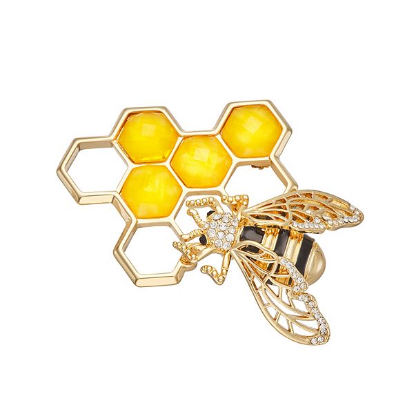 Napier Gold Tone Pin Into Winter Honeycomb Pin
