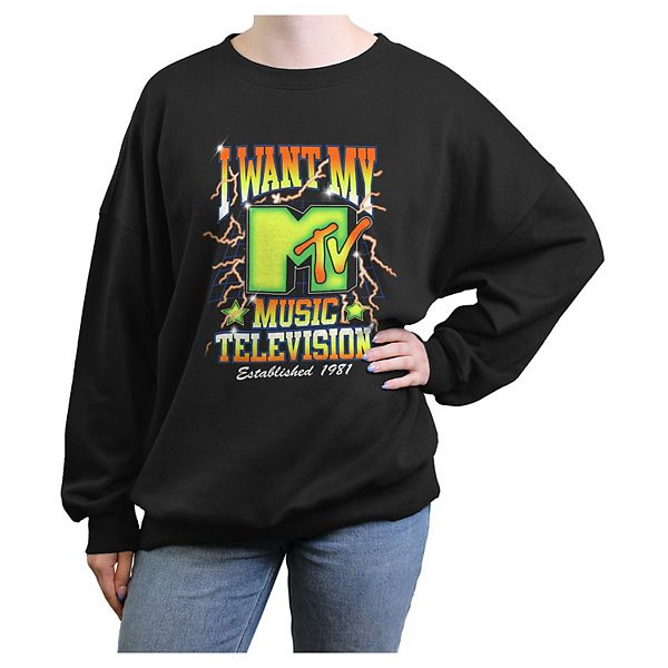 Juniors' MTV Lightning Background Est. 1981 Graphic Fleece
