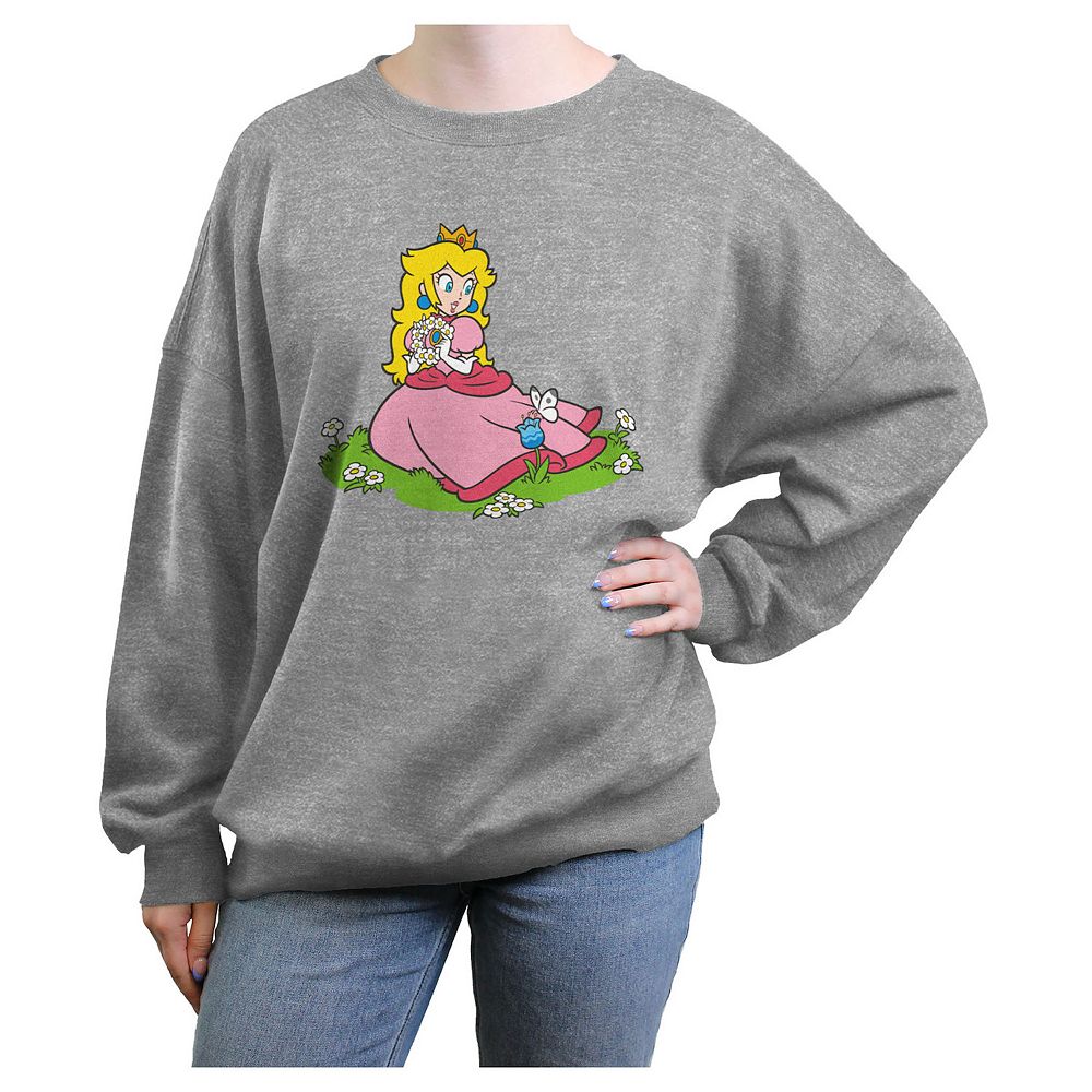 Juniors' Super Mario Bros Princess Peach Picking Flowers Graphic Fleece