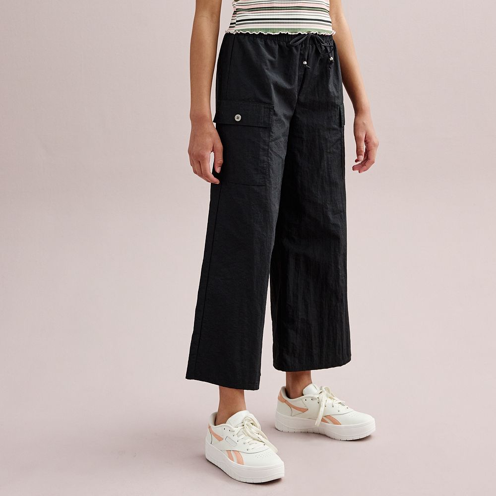 Girls 7-16 IZ Byer Wide Leg Elastic Cropped Cargo Pants