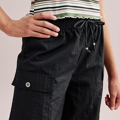 Girls 7-16 IZ Byer Wide Leg Elastic Cropped Cargo Pants