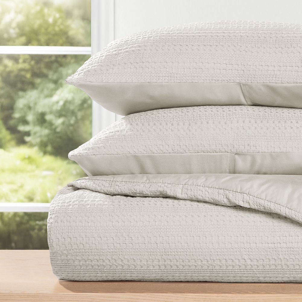 Urban Loft's Waffle Textured 3 Piece Comforter Set All Season Down ...
