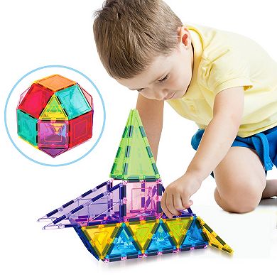 PICASSO-TILES 36 PC Magnetic Tiles, Magnetic Building Blocks for Kids ...