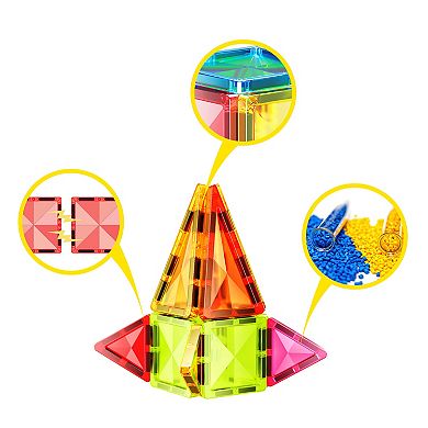 PICASSO-TILES 13pc Travel Size Magnetic Tiles, Magnetic Building Blocks ...