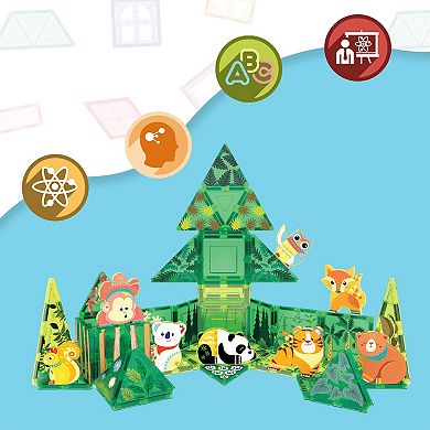 PicassoTiles 8 PC Forest Animal Themed, Magnetic Tiles, Magnetic ...