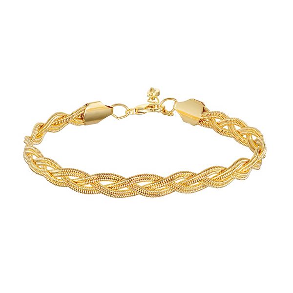 Emberly Gold Tone Braided Clasp Bracelet