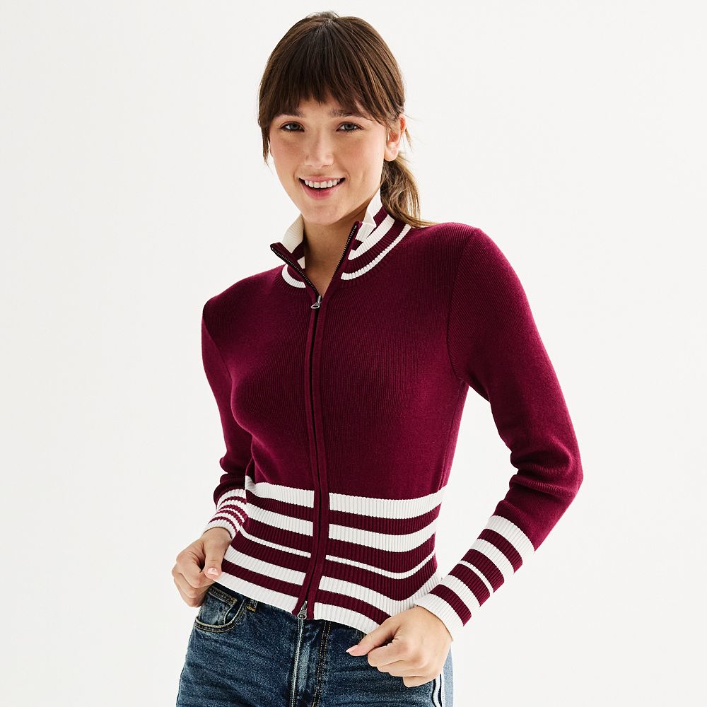 Juniors' SO® Front-Zip Sweater
