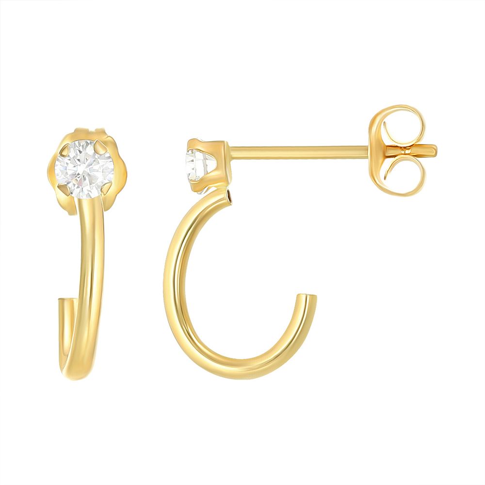 Taylor Grace 10K Gold Cubic Zirconia J Stud Earrings