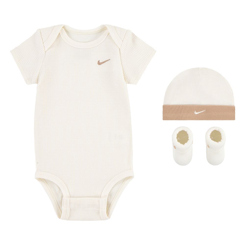 Newborn Baby Nike Waffle Bodysuit, Hat, and Booties 3-Piece Set