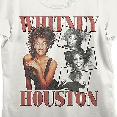 Juniors' Whitney Houston Photo Collage Graphic Tee
