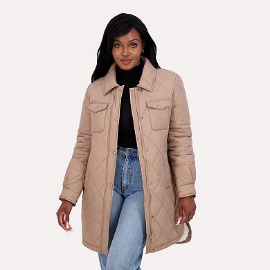 Juniors' madden girl Faux Fur Lined Quilted Shacket