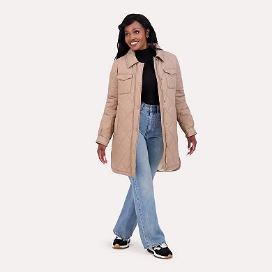 Juniors' madden girl Faux Fur Lined Quilted Shacket