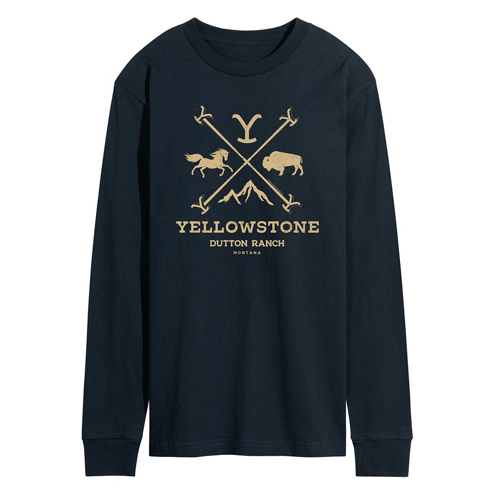 Men's Yellowstone Branding Iron Badge Long Sleeve Graphic Tee