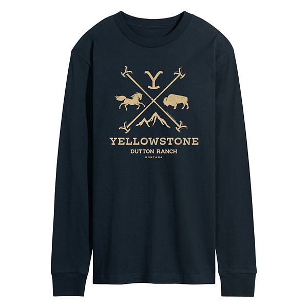 Men's Yellowstone Branding Iron Badge Long Sleeve Graphic Tee