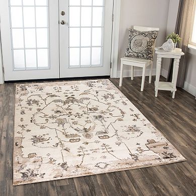 Alora Decor Ivy Beige Floral Rug