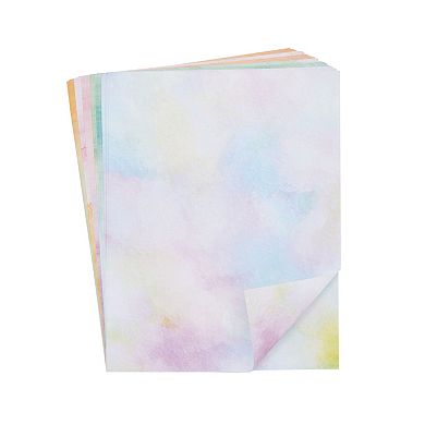 48 Watercolor Stationery Paper with 24 Envelopes Set, 6 Assorted Colors ...
