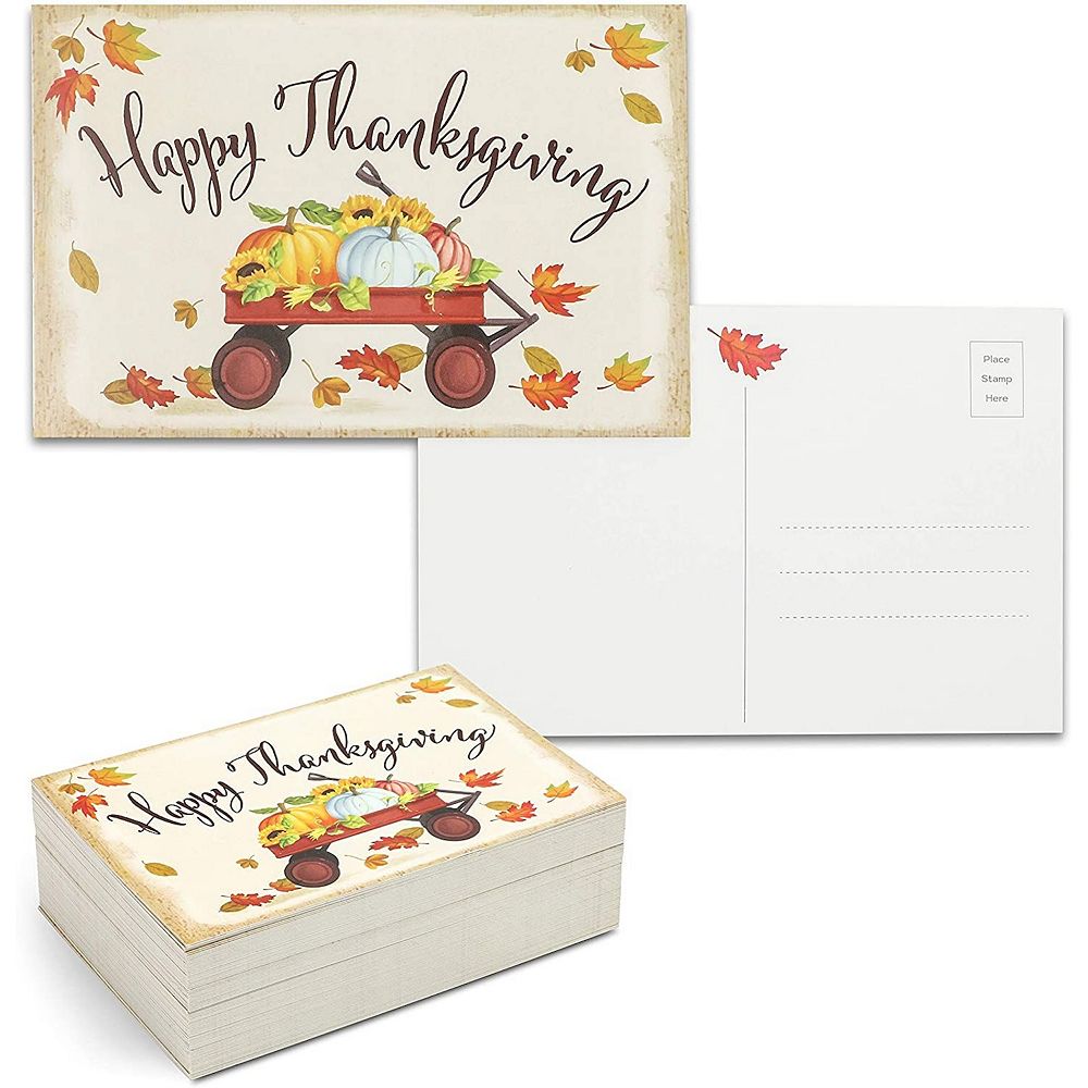 96 Pack Thanksgiving Postcards for Fall, Happy Thanksgiving Cards with ...