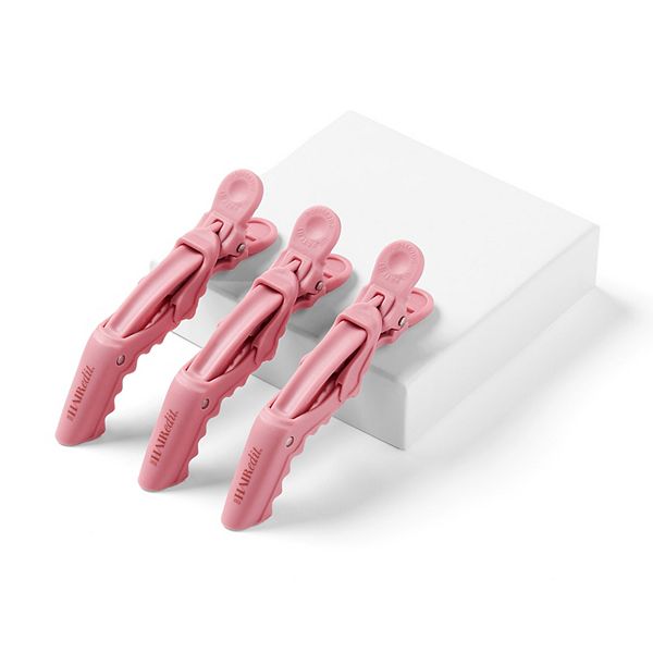 The Hair Edit Grip & Style Pink Gator Sectioning Hair Clips 3-piece Set