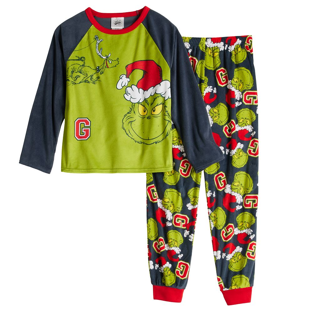 Boys 4-10 Dr. Seuss Grinch Pajama Top & Pajama Bottom Set