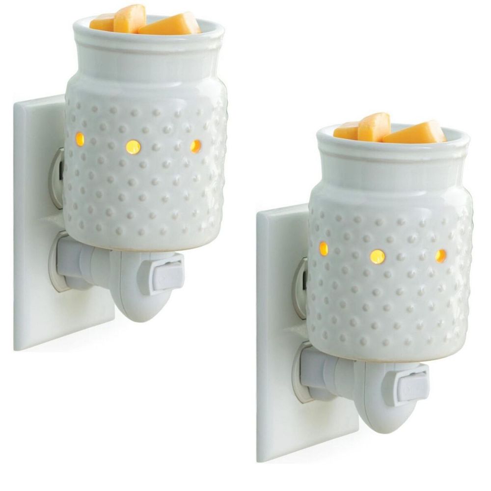 Candle Warmers Etc. 2-Pack White Hobnail Plug-In Fragrance Warmer
