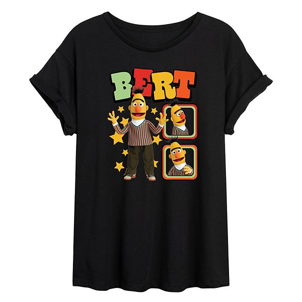 Juniors' Sesame Street Bert Oversized Tee