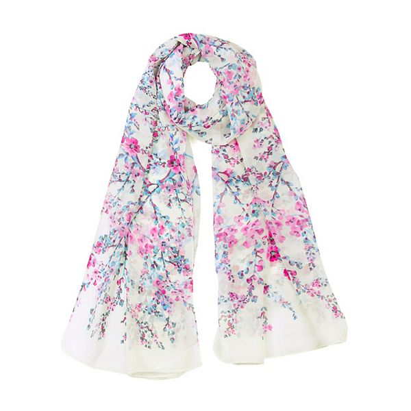 Women's Long Floral Chiffon Beach Sunscreen Swimwear Wrap Scarf