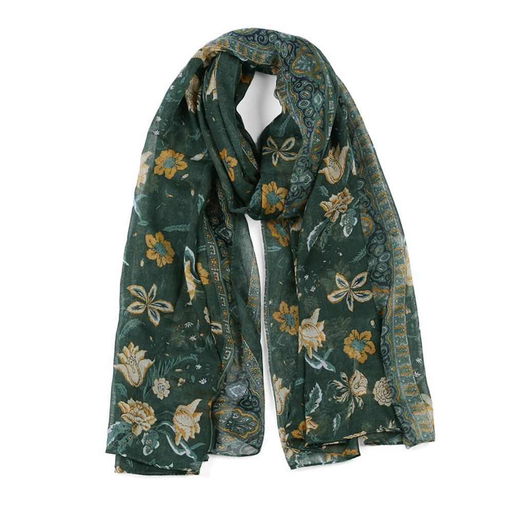 Women's Large Polyester Scarves Beach Shawl Vintage Wrap