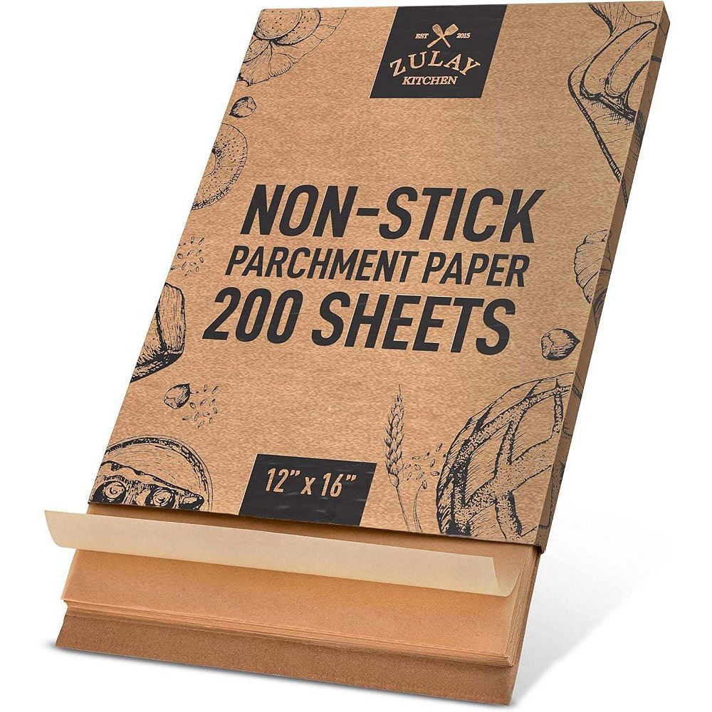 Zulay Kitchen 200 Pcs Parchment Paper Sheets - 12x16 Inch Unbleached ...