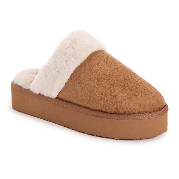Women's MUK LUKS Microsuede Platform Scuff Slippers