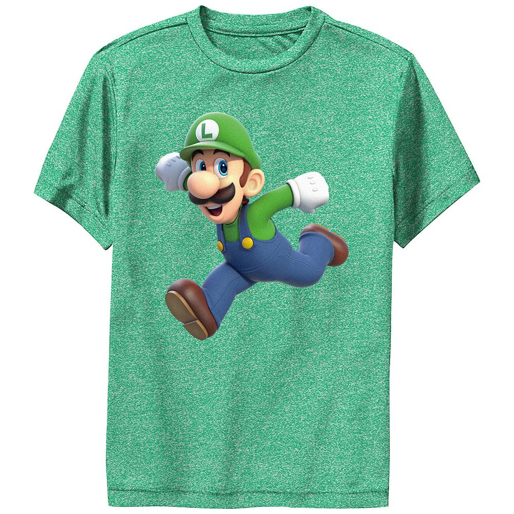 Boys Super Mario Bros Luigi Running Performance Graphic Tee