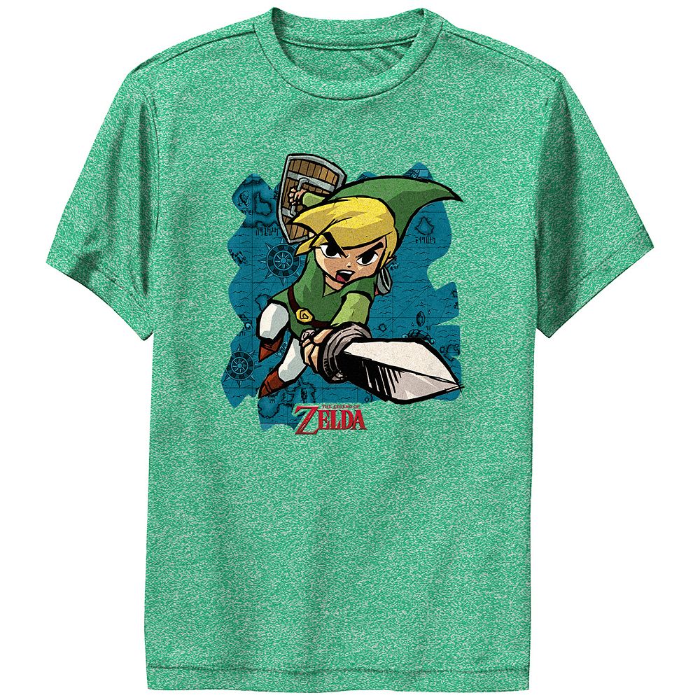 Boys The Legend Of Zelda Link Attacking Performance Graphic Tee