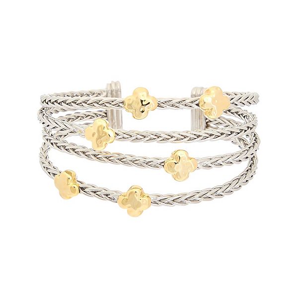 Juvell 18K Gold Plated Braided Two Tone Bracelet