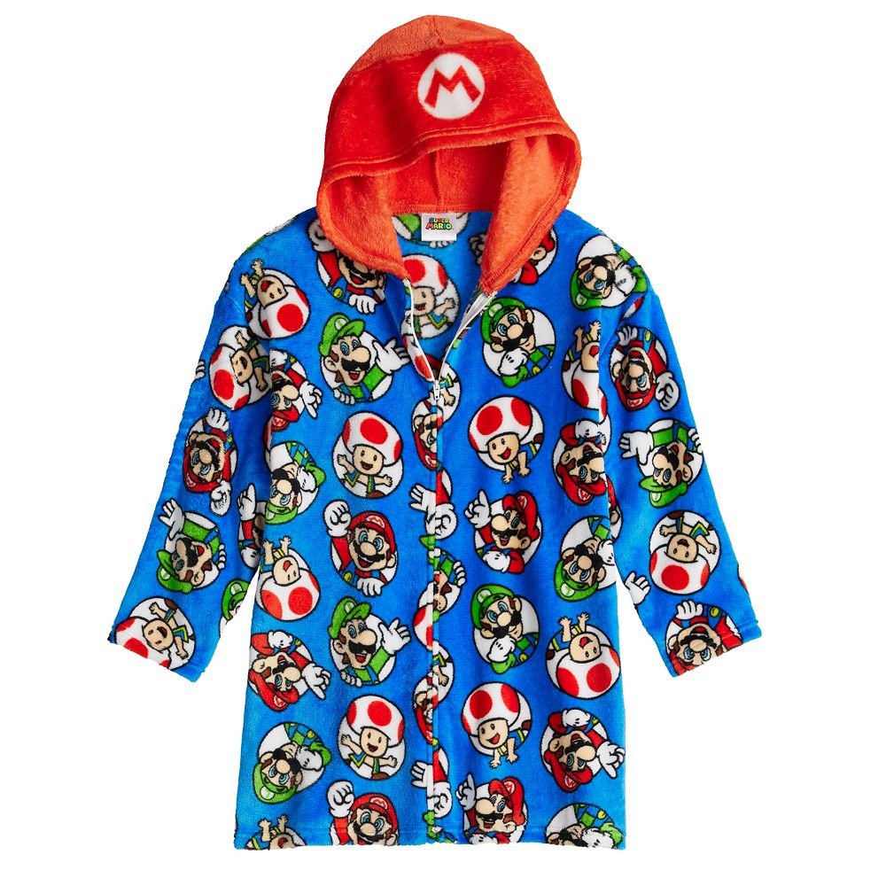 Boys 4-10 Super Mario Hooded Zip Robe