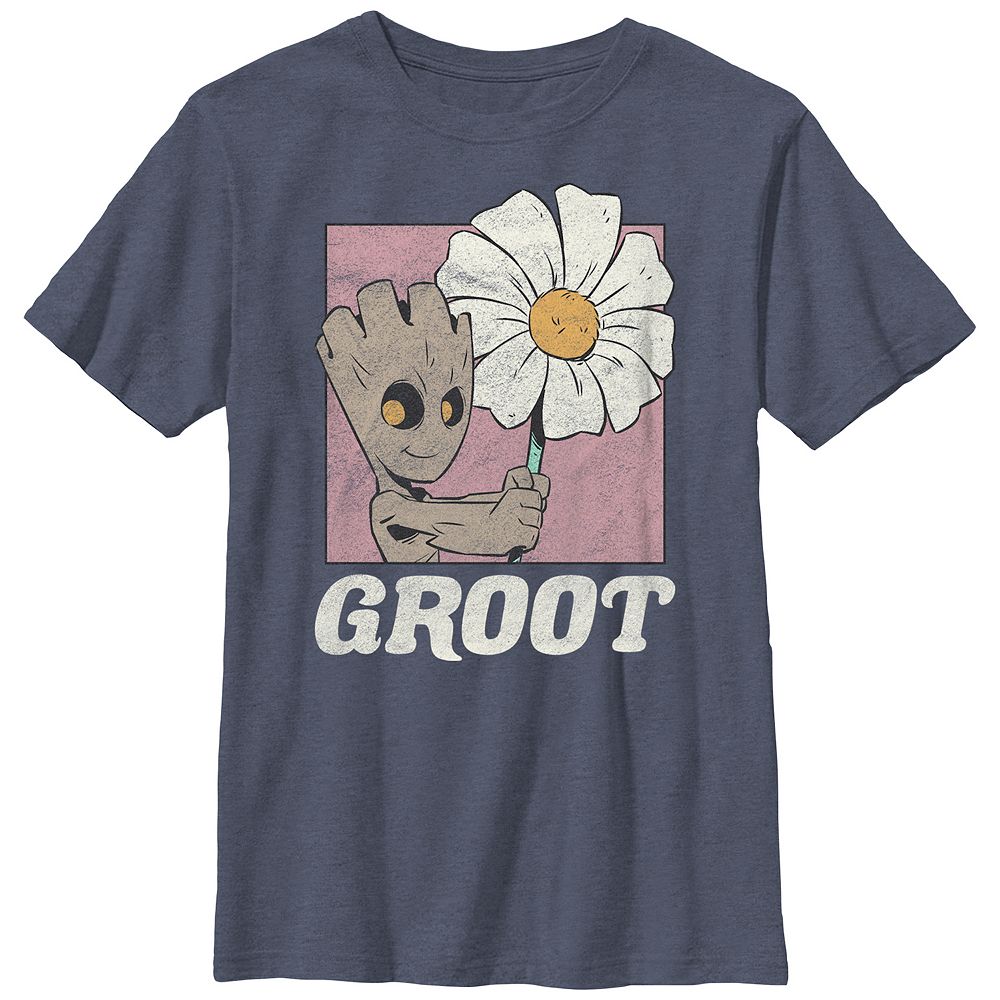 Boys 6-20 Guardians Of The Galaxy Groot With Daisy Graphic Tee