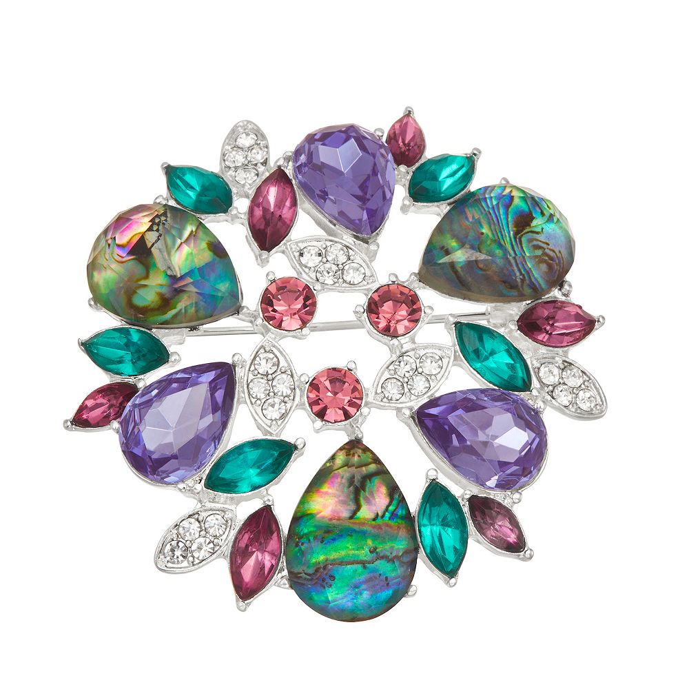 Napier Multicolor Stone Cluster Pin