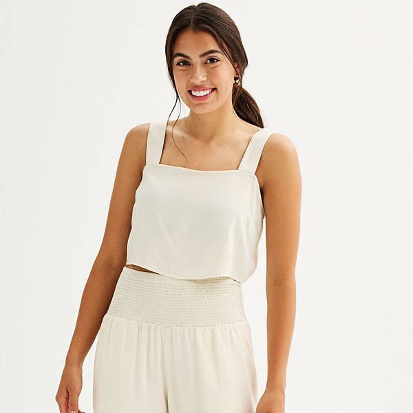 Juniors' Vanilla Star Cropped Tank Top