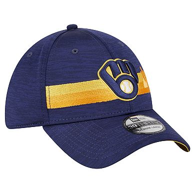 Men's New Era Navy Milwaukee Brewers Spring Training Digi 39THIRTY Flex Hat
