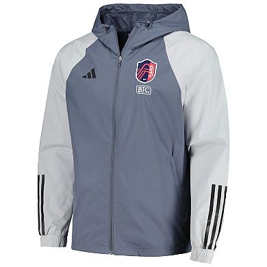 Men's adidas Gray St. Louis City SC 2024 All-Weather Raglan Full-Zip Jacket