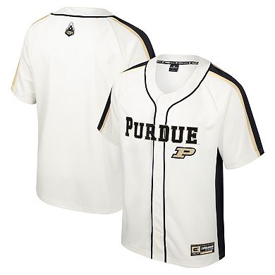 Men's Colosseum Cream Purdue Boilermakers Ruth Button-Up Baseball Jersey