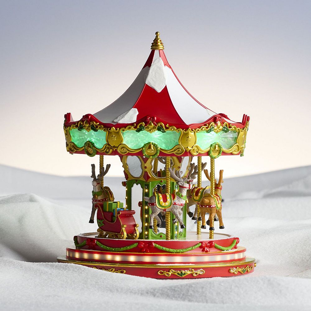 St. Nicholas Square® Holiday Musical LED Reindeer Carousel Table Decor