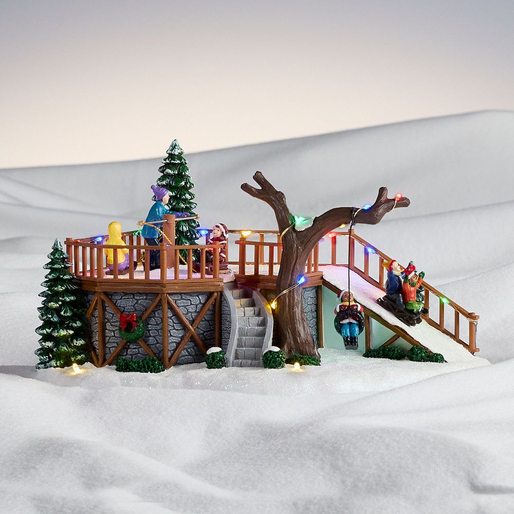 St. Nicholas Square® Holiday Musical LED Sledding Park Table Decor