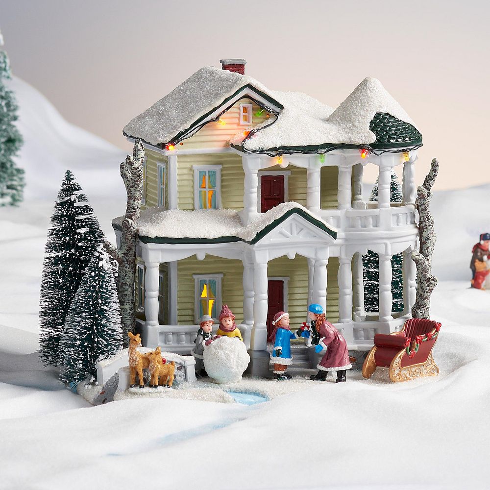 St. Nicholas Square® Holiday LED White Christmas House Table Decor