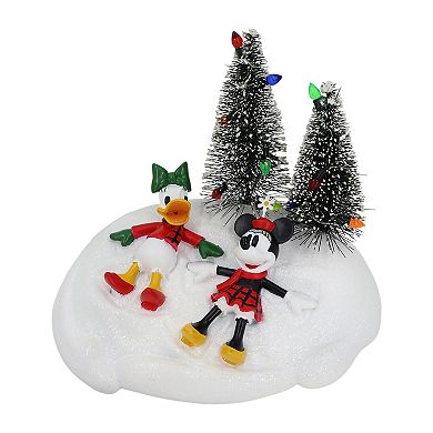Disney's Minnie Mouse & Daisy Snow Angels Village Accessory Table Decor ...