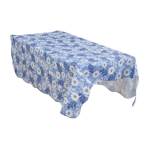 Vinyl Tablecloth Square Tables 53" X 53" Flower Pattern Water Oil