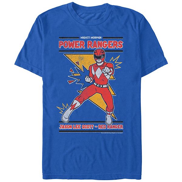 Men's Power Rangers Jason Lee Scott Red Ranger Poster Graphic Tee