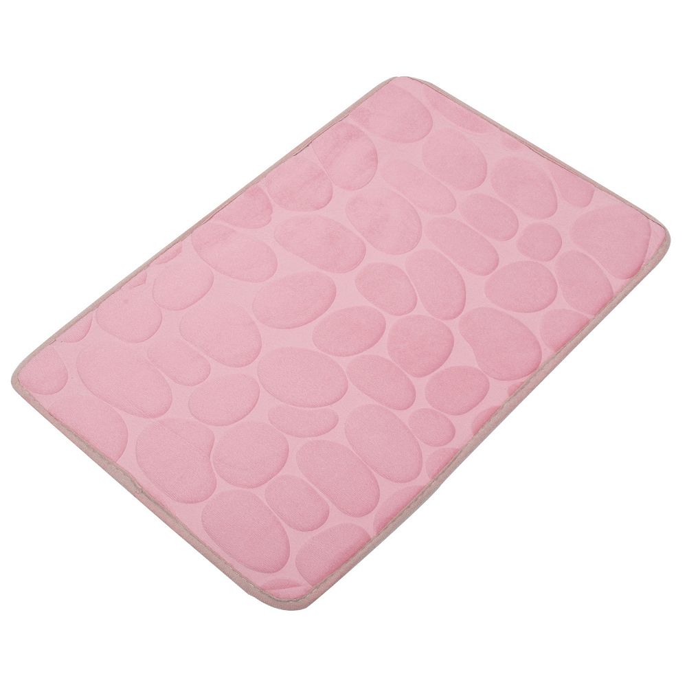 Bathroom Rugs Bath Mat Machine Washable Pink Cobblestone Pattern 23.62 ...