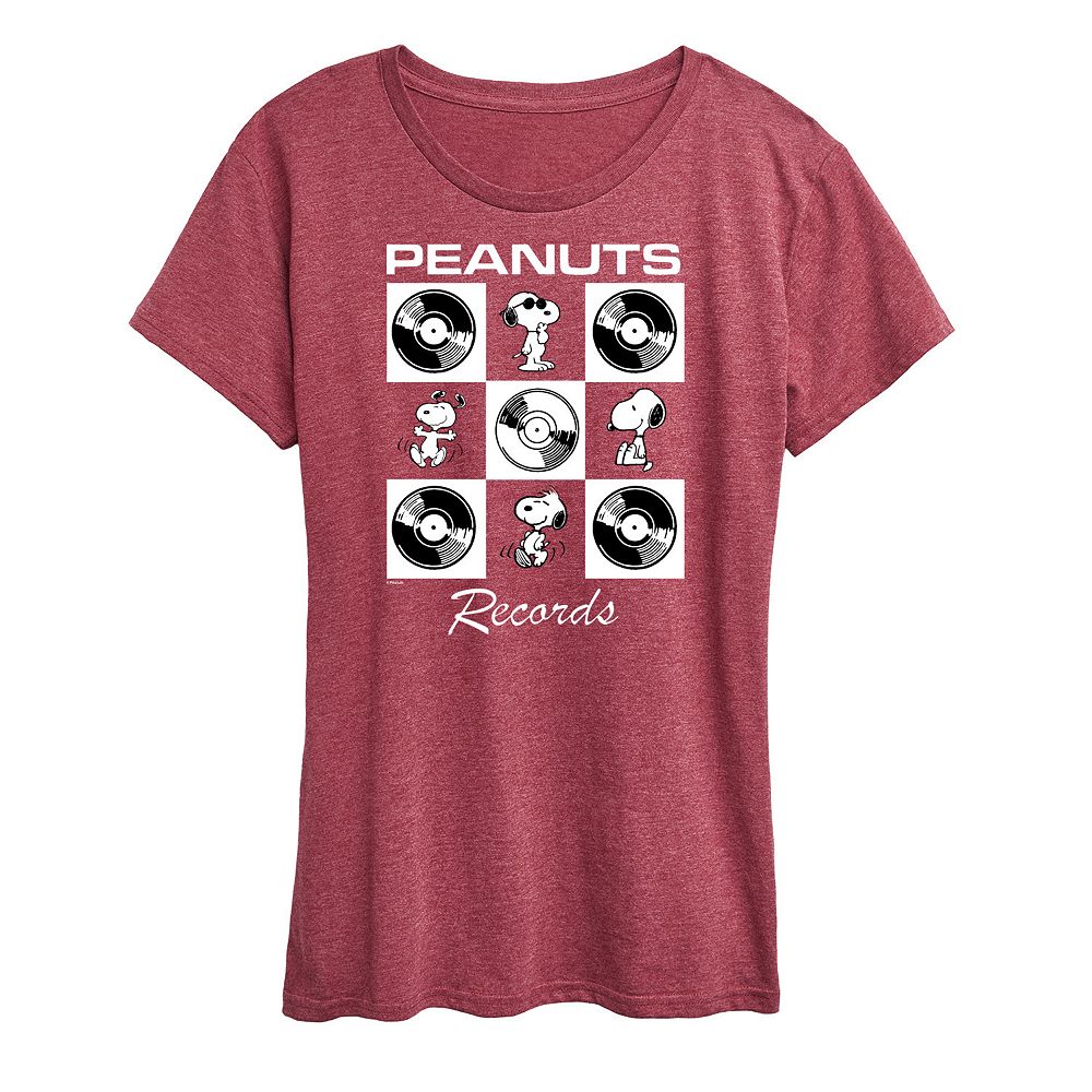 Women's Peanuts Snoopy Vinyl Grid Graphic Tee