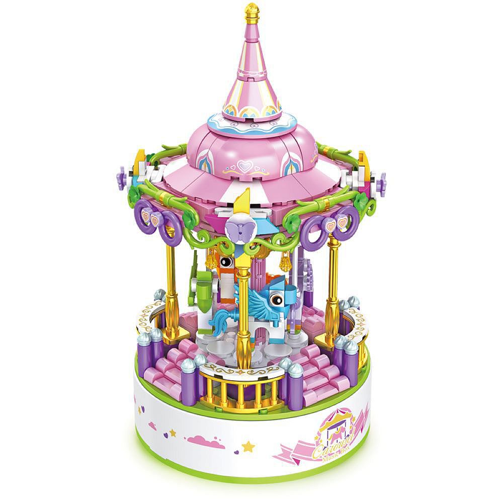 Contixo Carousel 488 Piece Building Block Set With Music Box