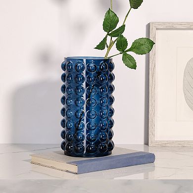 Home Essentials Dark Blue Bubbles Vase Table Decor